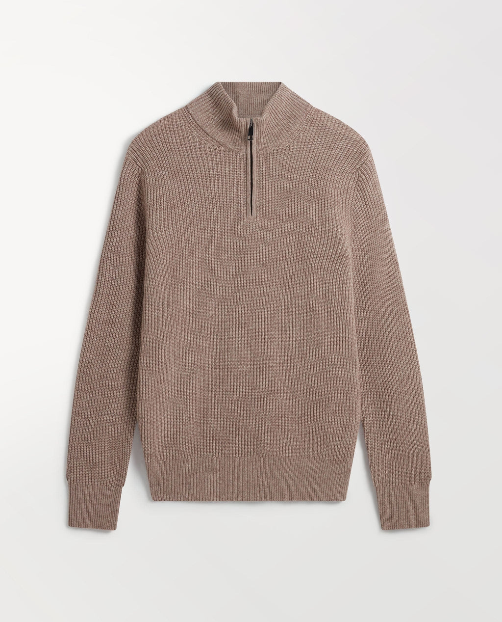 Toast Cashmere Merino Fishermans Rib 1/4 Zip Jumper | Rise & Fall