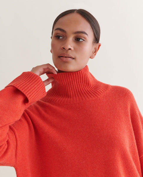 Women's Cashmere Merino High Neck Jumper – Rise & Fall