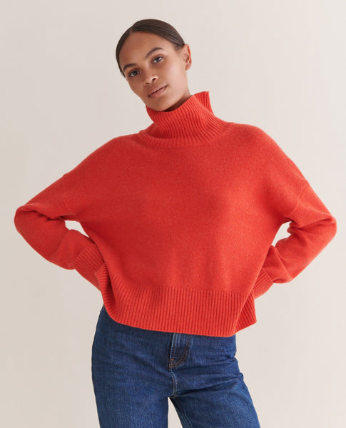 Women's Cashmere Merino High Neck Jumper | Rise & Fall