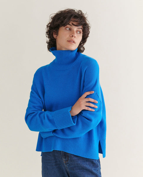 Women's Cashmere Merino High Neck Jumper | Rise & Fall
