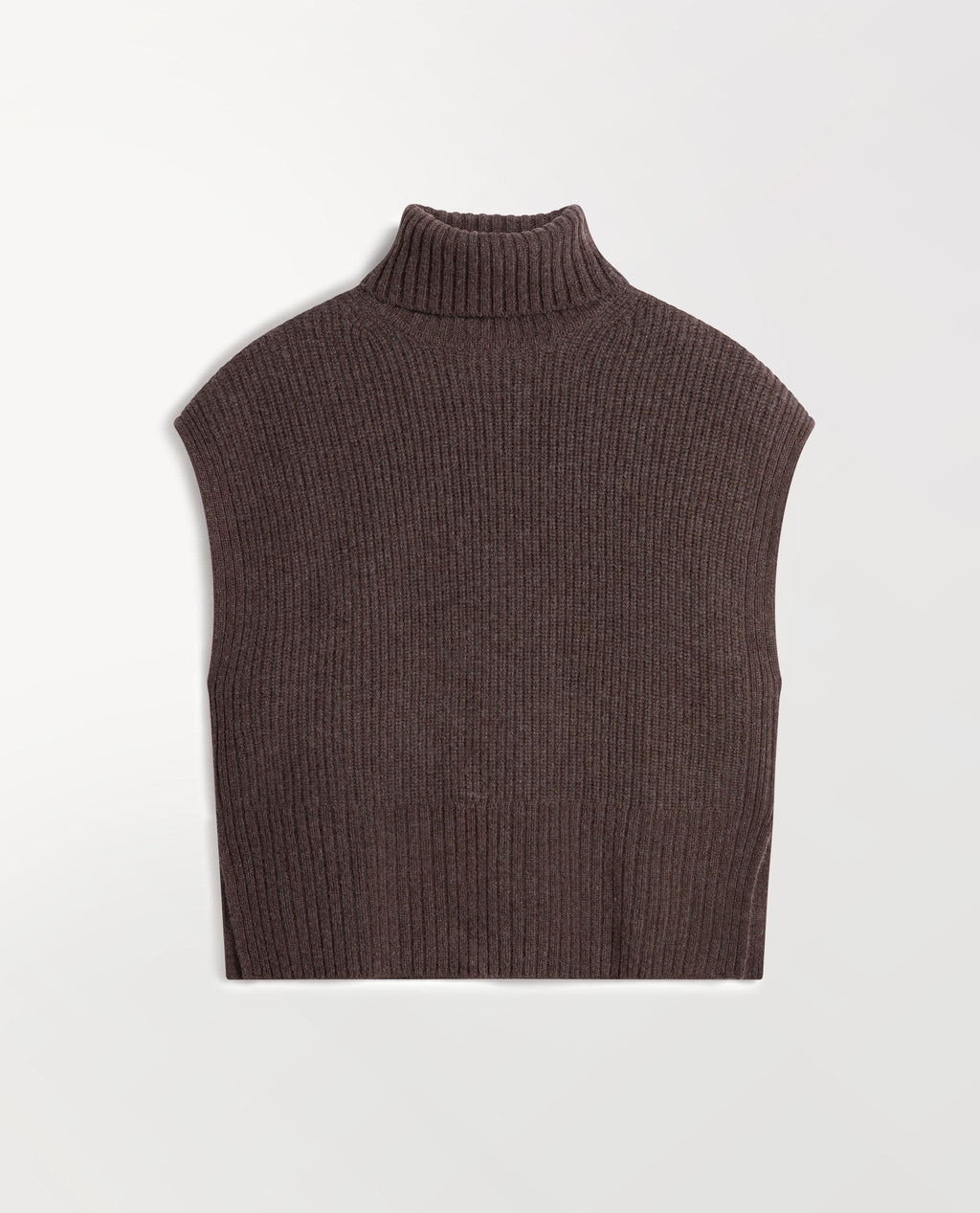 Chocolate Cashmere Merino Roll Neck Tabard | Rise & Fall