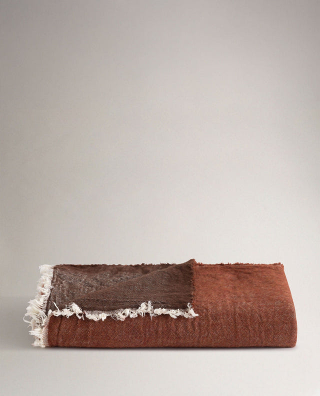 Merino Wool Throw – Rust | Rise & Fall