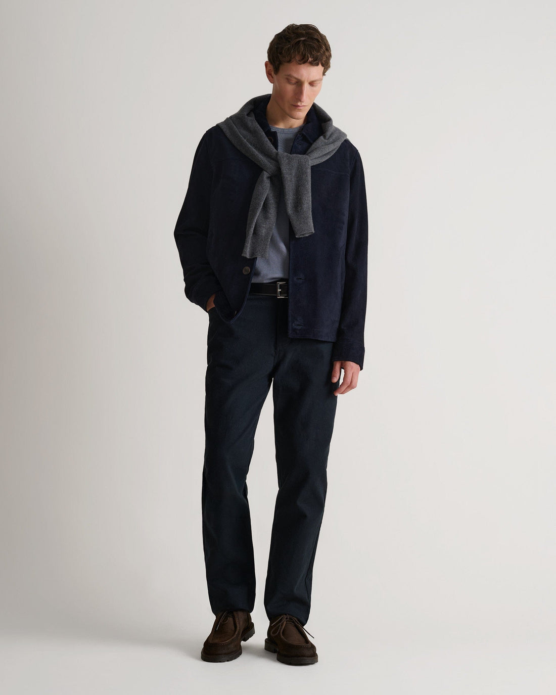 Men's Suede Jacket - Indigo – Rise & Fall