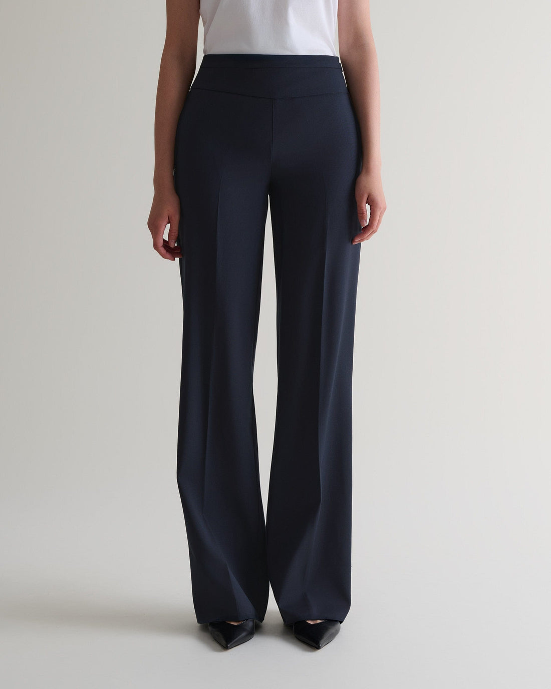 Women's Tropical Wool Wide Leg Trouser | Rise & Fall