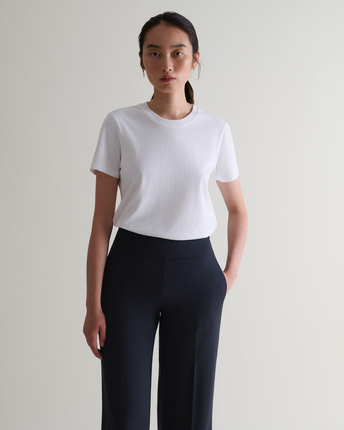 Women's Tropical Wool Wide Leg Trouser | Rise & Fall