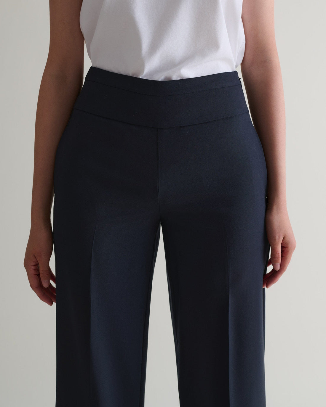 Women's Tropical Wool Wide Leg Trouser | Rise & Fall